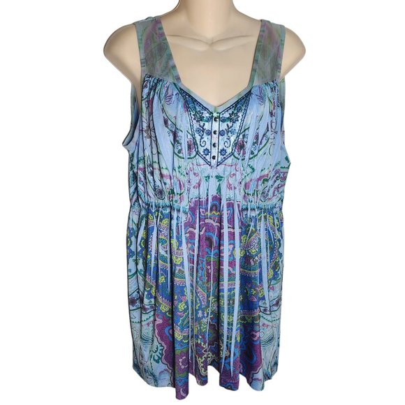 ONE WORLD | Tops | One World Tank Top Xl Stretch Mesh Sleeveless Shirt ...